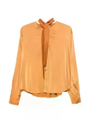 FORTE_FORTE Pussy-bow Collar Shirt - Orange