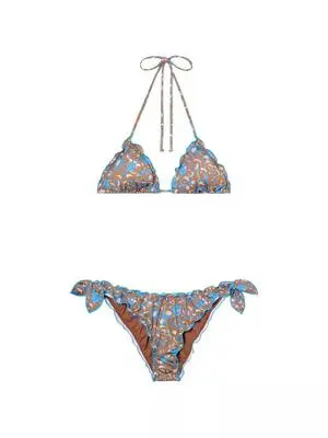 MC2 SAINT BARTH Floral-print Ruffled Bikini