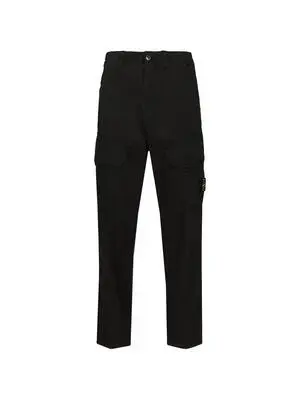 Stone Island Logo-patch Cargo Pants - Black