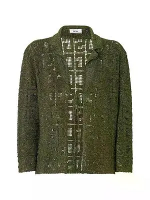 Gcds Monogram Macramé Cardigan - Green