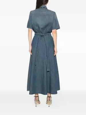 Valentino Garavani Polka Dot Denim Dress - Blue