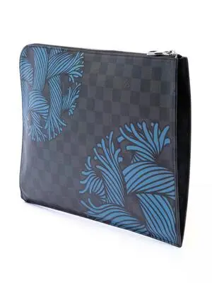LOUIS VUITTON Damier Graphite Pochette Jour Gm Clutch Bag - Black