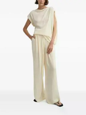 Bondi Born Ardea Hammered-satin Draped Blouse
