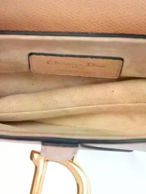 Dior 2018 Mini Grained Calfskin Saddle Bag Satchel - Neutrals