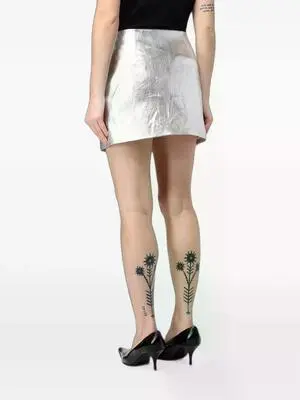 MSGM Mini Metallic-effect Skirt - Silver