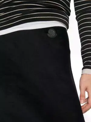Moncler A-line Midi Skirt With Logo Patch