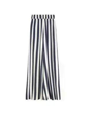 Bondi Born Orta Striped Silk Palazzo Pants - Blue