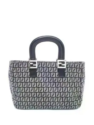 Fendi 2000-2010 Zucca Canvas Tote Bag - Black