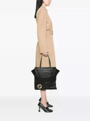 Gucci Calfskin Interlocking G Tote Bag