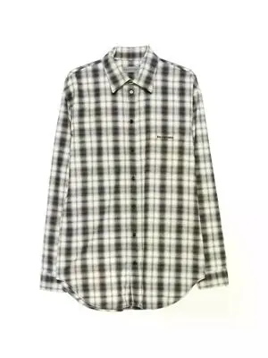 Balenciaga Check-pattern Logo-embroidered Shirt