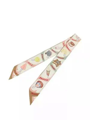 Hermès 2000-2026 Funny Ice Cream Silk Twilly Scarf Scarves - Neutrals