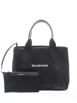 Balenciaga 2018-2026 Navy Cabas M Tote Bag - Black