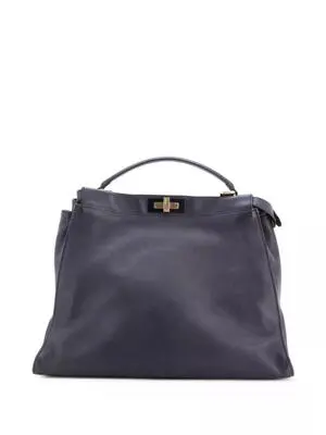 Fendi Peekaboo Rigid Leather Satchel - Black