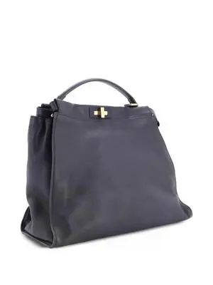 Fendi Peekaboo Rigid Leather Satchel - Black