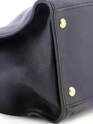 Fendi Peekaboo Rigid Leather Satchel - Black