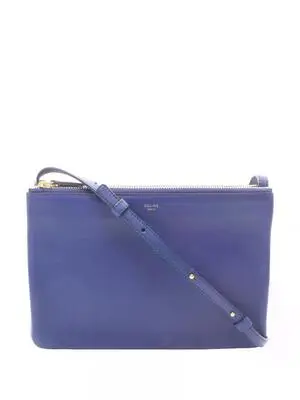 Celine 2010-2026 Large Lambskin Trio Crossbody Bag - Blue