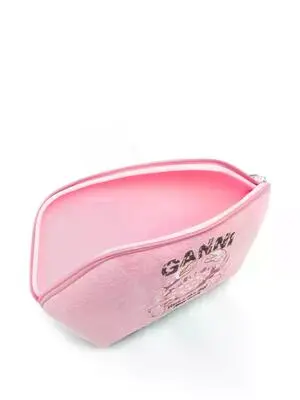 GANNI Crab-embroidery Terry-cloth Bikini Pouch