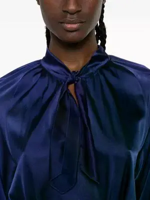 FORTE_FORTE Tie-neck Belted Midi Dress
