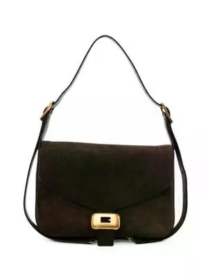 Balenciaga Medium Clicca Suede Shoulder Bag - Brown