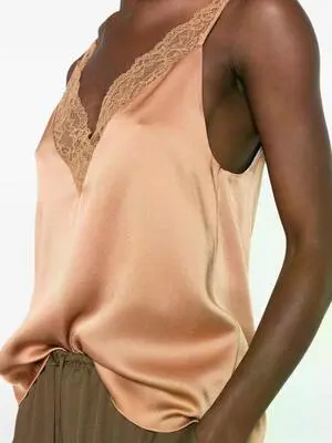 FORTE_FORTE Lace Trim Camisole Top