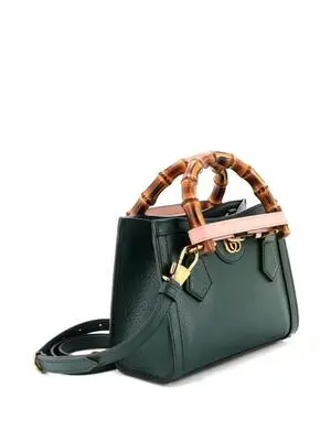 Gucci Diana Mini Bamboo Handle Tote Crossbody Bag - Green