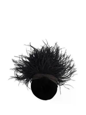 Vintage Feather-trim Bow Hat