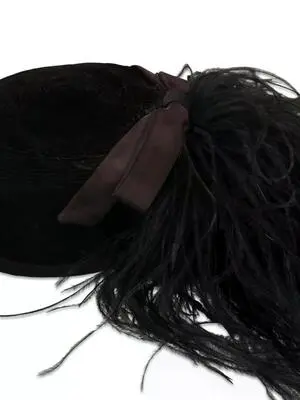 Vintage Feather-trim Bow Hat