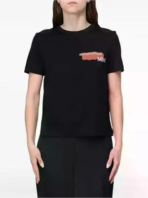 Max Mara Logo-print Cotton T-shirt - Black