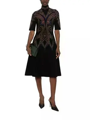 Etro Paisley-pattern Mock-neck Midi Dress