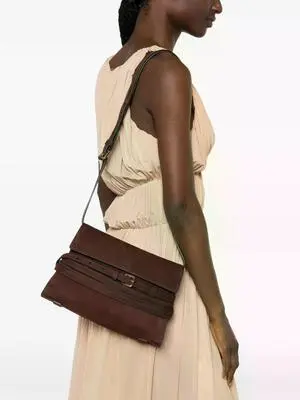 Moschino Suede Buckle Detail Clutch Bag