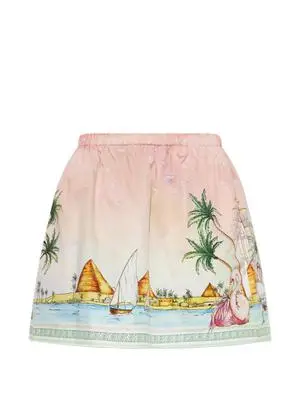 Casablanca Ethereal Graphic-print Mini Skirt
