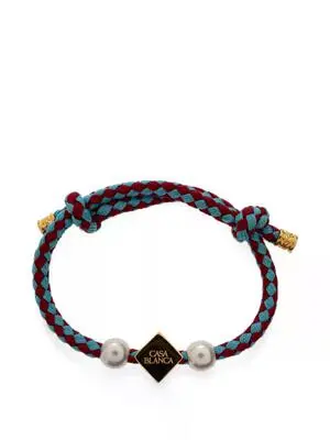 Casablanca Pearl-embellished Braided Bracelet