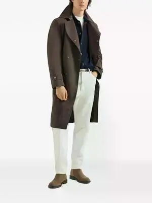 Brunello Cucinelli Cashmere Cardigan With Shirt Collar - Blue
