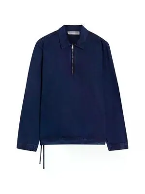 Orlebar Brown Oglio Zip-up Denim Polo Shirt - Blue