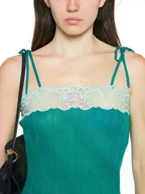 Chloé Lace-trim Ribbed-knit Mini Dress