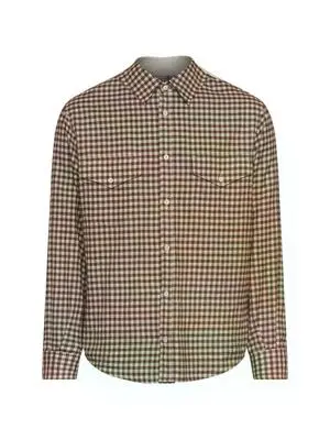 MAISON MARGIELA Checkered Flannel Shirt - Brown