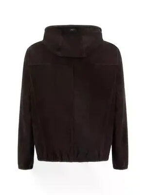Herno Resort Hooded Suede-leather Jacket