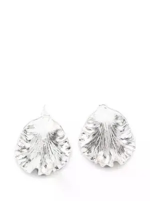 Cult Gaia Iris Leaf Earrings - Silver