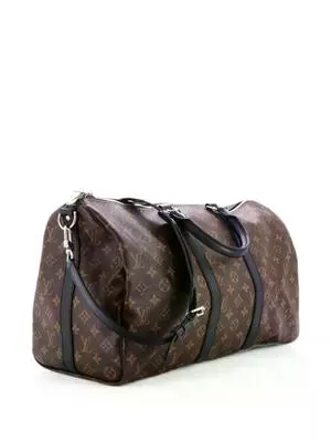 LOUIS VUITTON Keepall Bandouliere Bag Macassar Monogram Canvas 45 Travel Bag - Brown