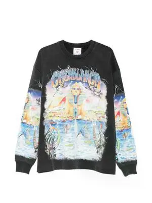 Casablanca Long Sleeve Graphic Print Top
