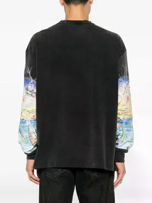 Casablanca Long Sleeve Graphic Print Top