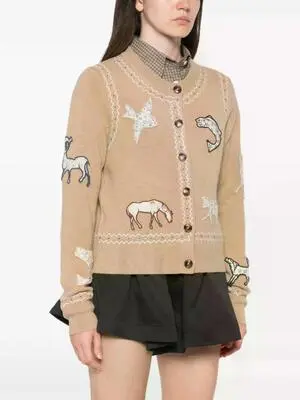 Sea Winslow Animal-patch Cardigan - Neutrals