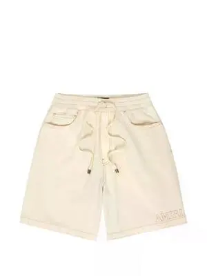 Amiri Logo-embroidered Drawstring Shorts - Neutrals