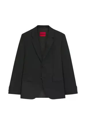 Hugo Notched-lapel Single-breasted Blazer - Black