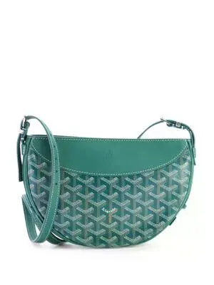 Goyard Hirondelle Shoulder Bag In Coated Canvas And Leather - Green