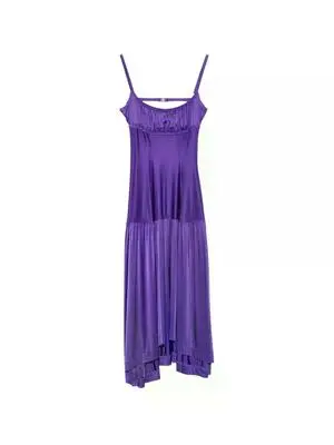 Rabanne Ruched Bodice Asymmetric Dress - Purple