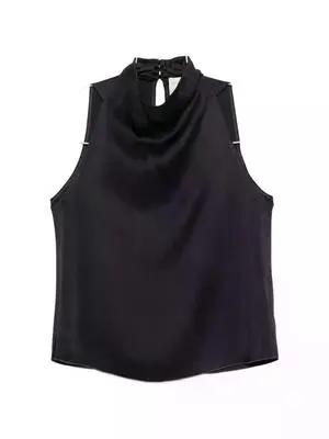 FORTE_FORTE High-neck Sleeveless Blouse - Blue