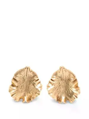 Cult Gaia Iris Leaf Hammered Earrings - Gold
