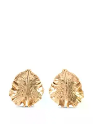 Cult Gaia Iris Leaf Hammered Earrings - Gold