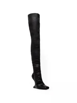 Rick Owens Sculptural-heel Open-toe Boots - Black